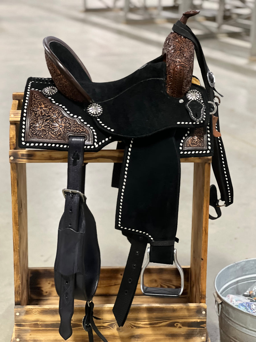 Black Betty Tooled Lightweight Saddle – Pretty Polos By Jessie & Lopin ...